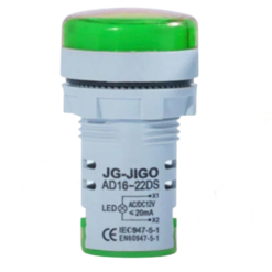 JIGO 12V 22mm Indicator Green Color - SRK ELECTRONICS
