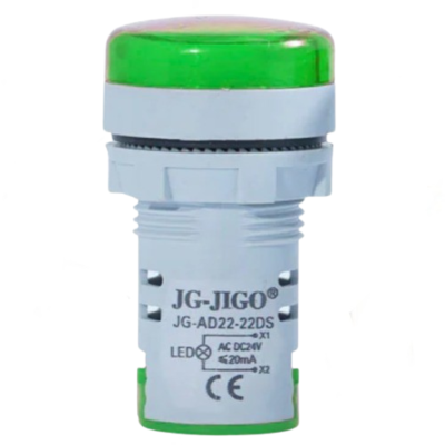 JIGO 24V 22mm Indicator Green Color - SRK ELECTRONICS